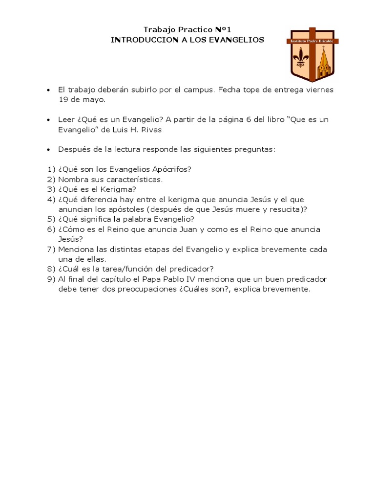 TP N°1 Introduccion A Los Evangelios | PDF