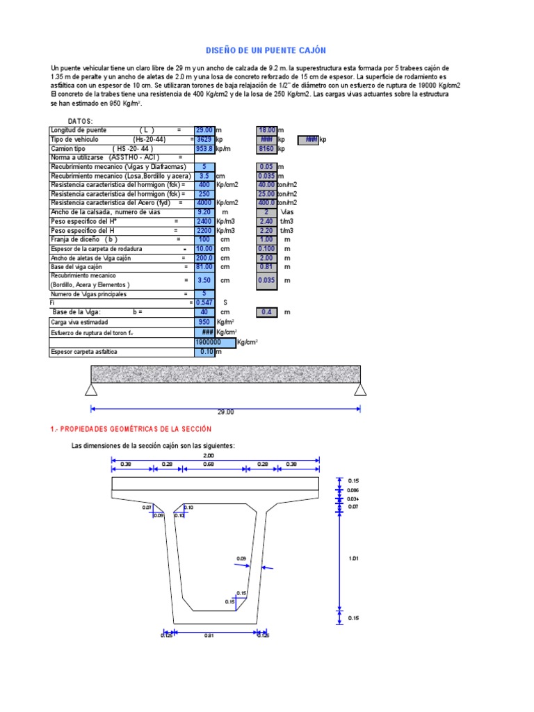 Puente Viga Cajon 1 | PDF | Elementos arquitectónicos | Sectores Economicos