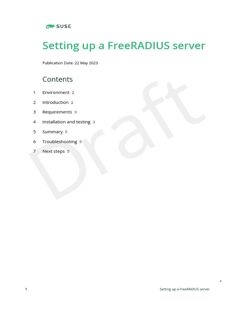 Task Setup Free Radius Server - Draft - en | Download Free PDF | Radius | Computer Architecture