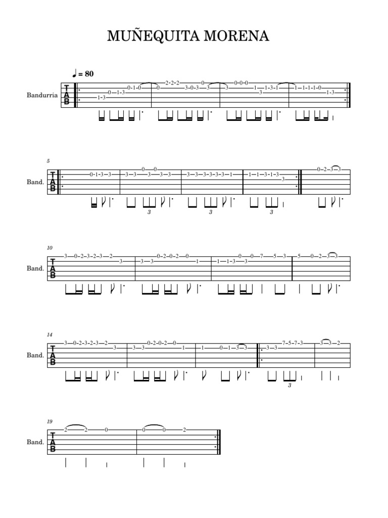Muñequita Morena - Tab - Bandurria | PDF