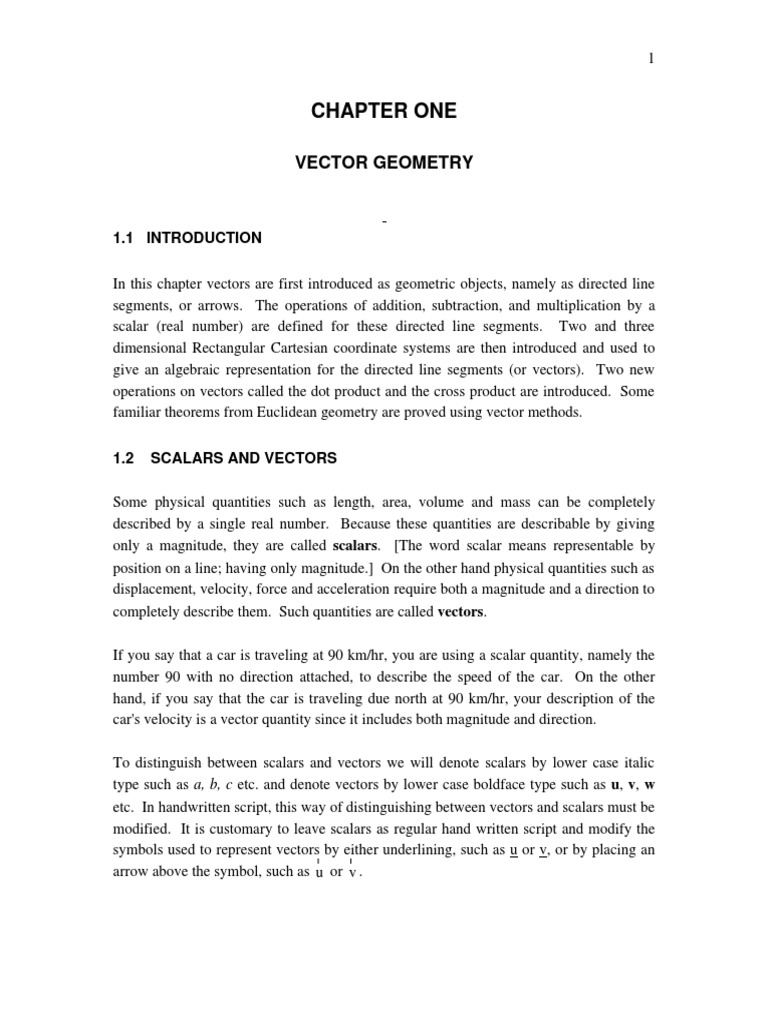 Vector Geometry Author University of Manitoba | PDF | Euclidean Vector | Line (Geometry)