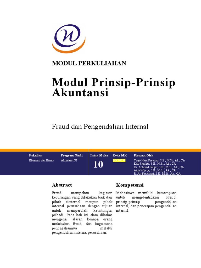 Modul PA-10-Fraud Dan Pengendalian Internal | PDF