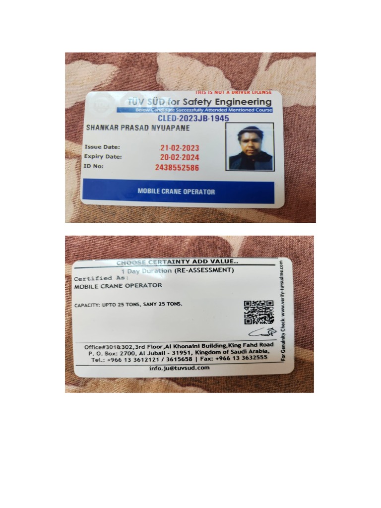 Crane Operator Documents | PDF