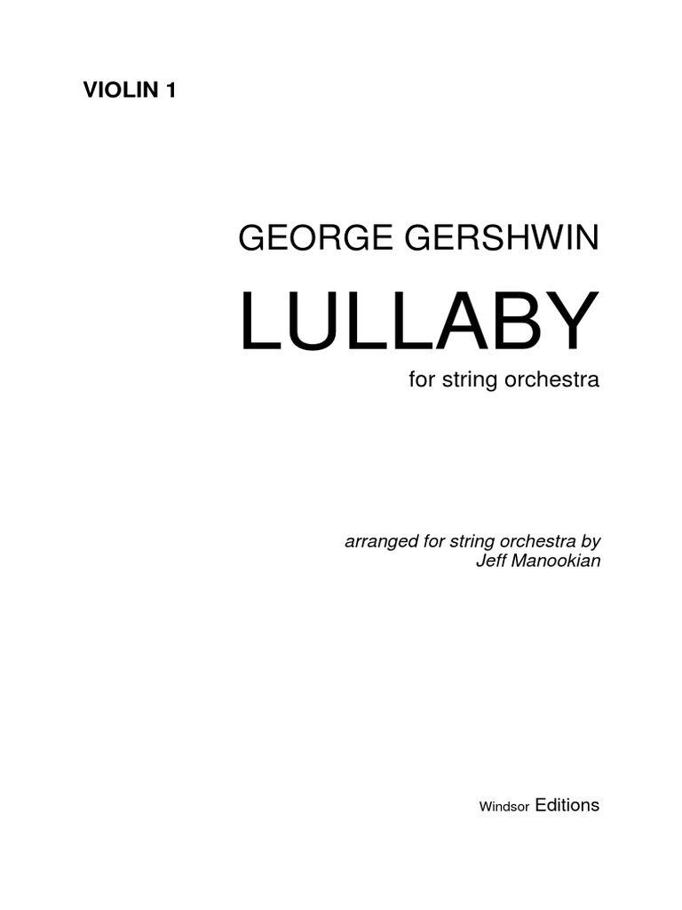 Lullaby - Canção de Ninar - Quarteto de Cordas - Partes Separadas | PDF ...