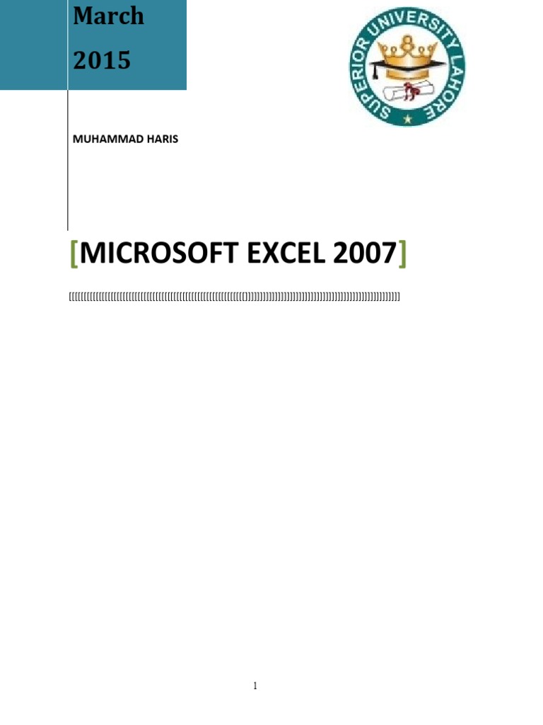 Excel 2007 Study Pack | PDF | Microsoft Excel | Spreadsheet