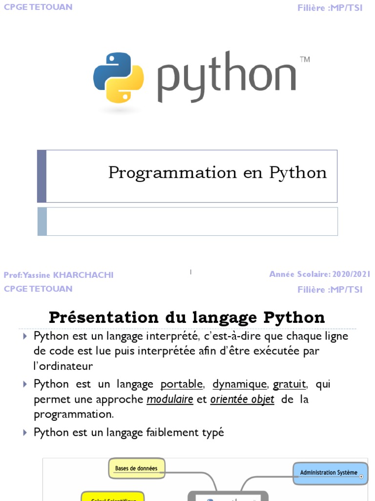 Cours Python | PDF | Structure de contrôle | Python (Langage de programmation)