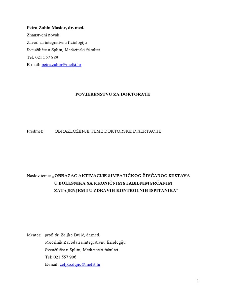 МикронеурографијаPetra Zubin Prijava Teme | PDF