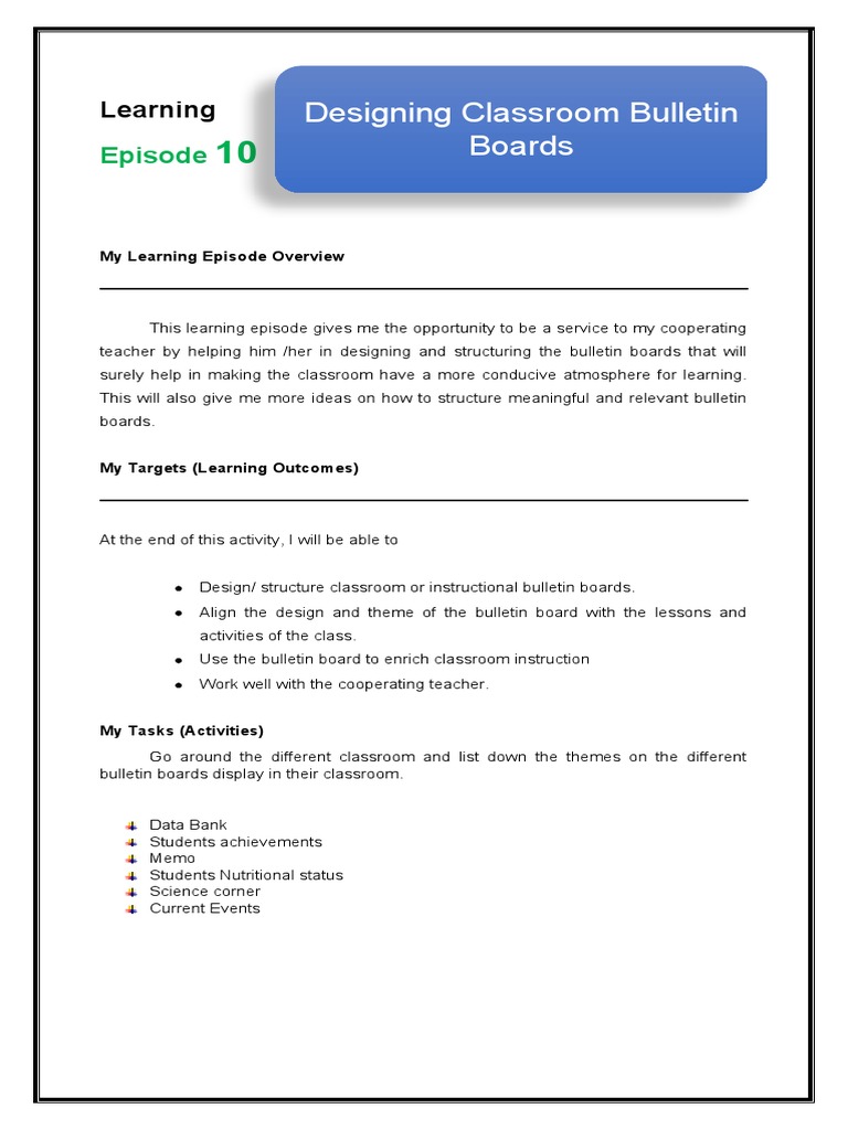 Learning Episode 10 | PDF | Teachers | Classroom