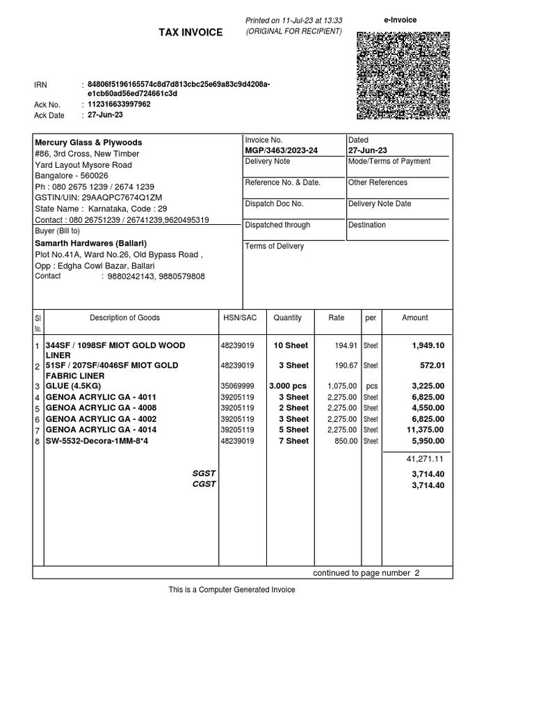Samarth Hardware 3463 | PDF | Invoice | Taxes