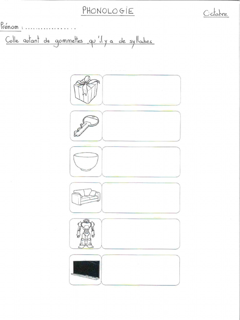 Colle Autant Gommettes Syllabes Ms | PDF