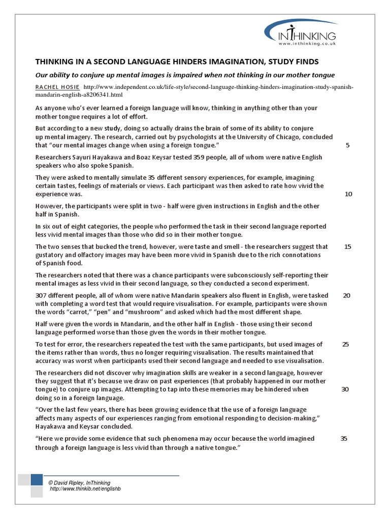 Diagnostic Test Paper 2 Reading | PDF | Mental Image | Experience