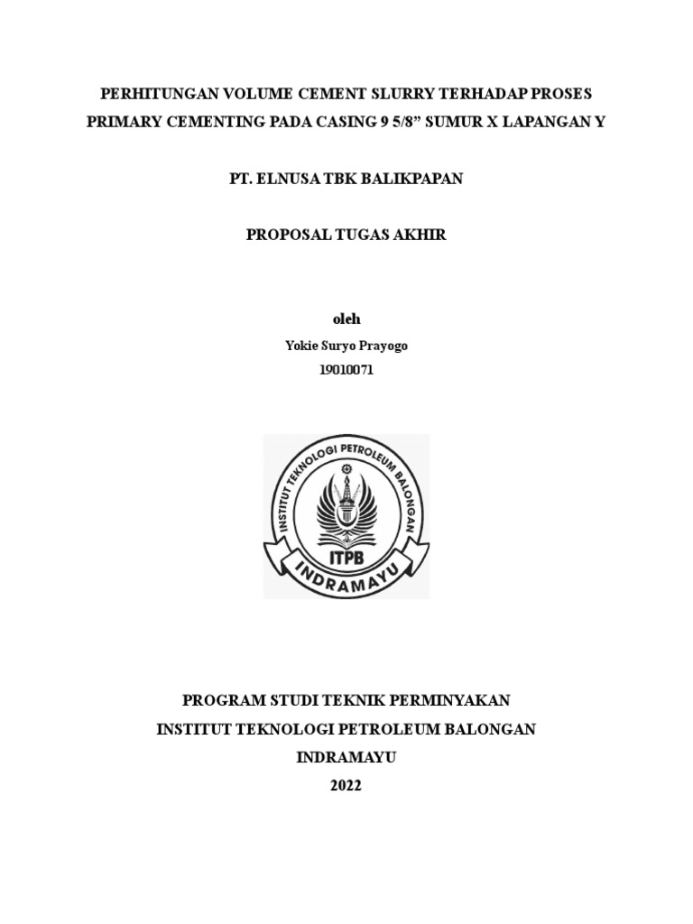 Perhitungan Volume Cement Slurry Terhadap Proses Primary Cementing Pada Casing 9 5 | PDF