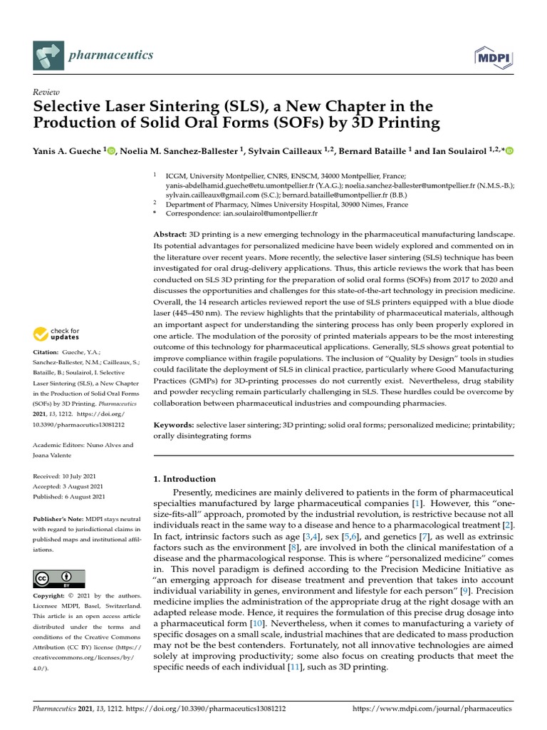 Selective Laser Sintering SLS A New Chapter in The | Download Free PDF | 3 D Printing | Physical ...
