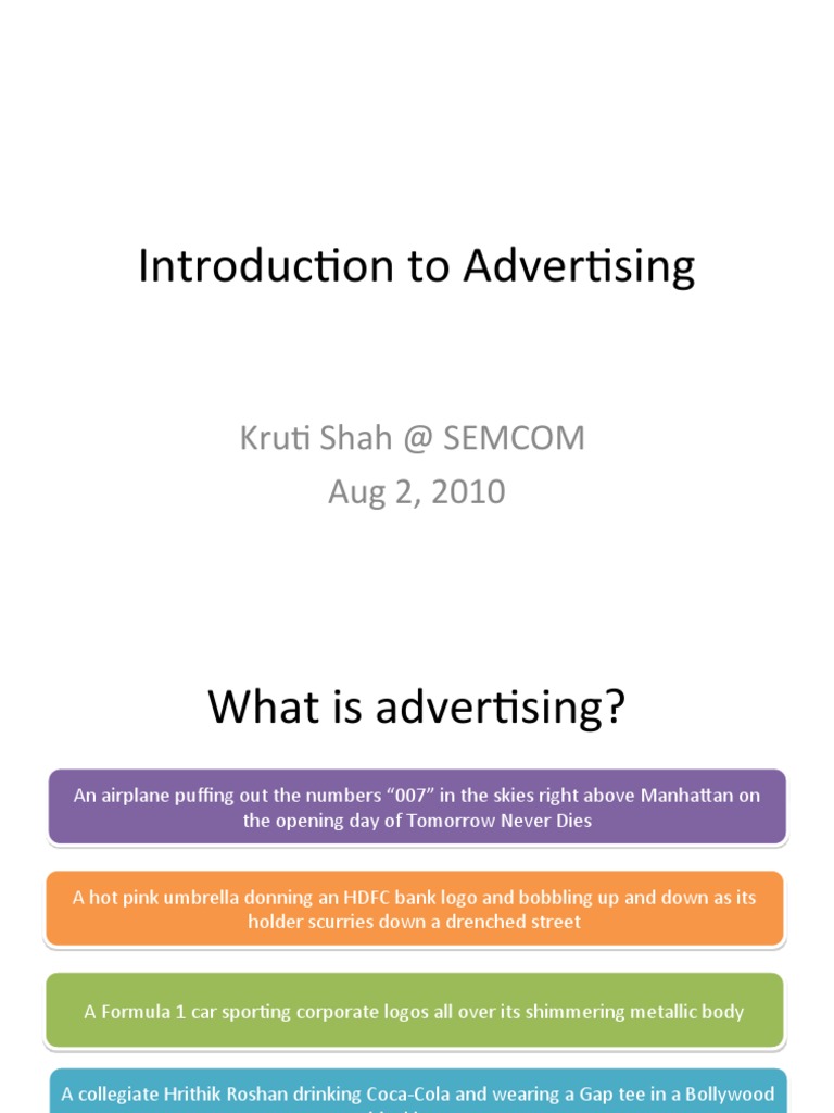 Introduction to Advertising Concepts | PDF | Brand | Advertising