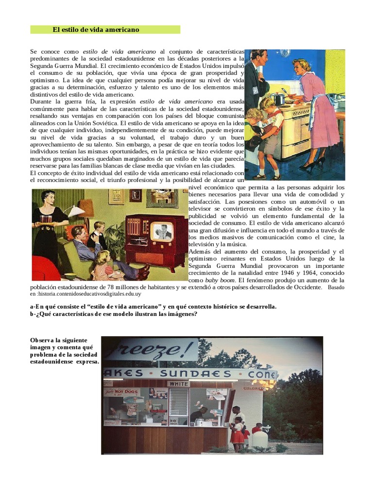 Modelo de Vida Norteamericano | PDF | Los Estados Unidos | Sociedad