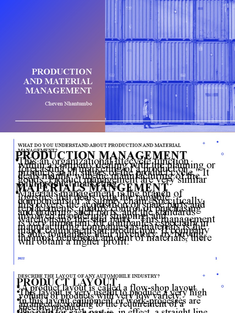 Production and Materials Management Overview | PDF | Product (Business ...