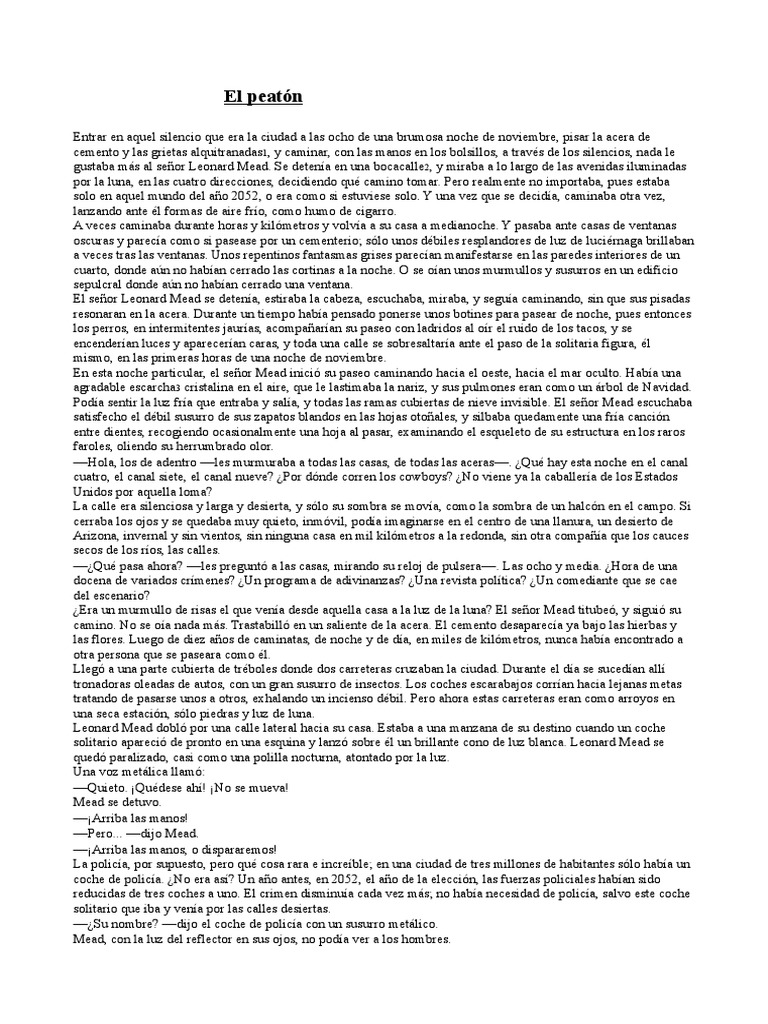 El Peaton Cuento Ciencia Ficcion Ray Bradbury Pdf