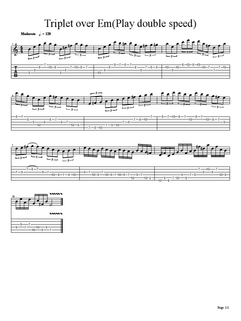 Triplet Over em (Play Double Speed) | PDF