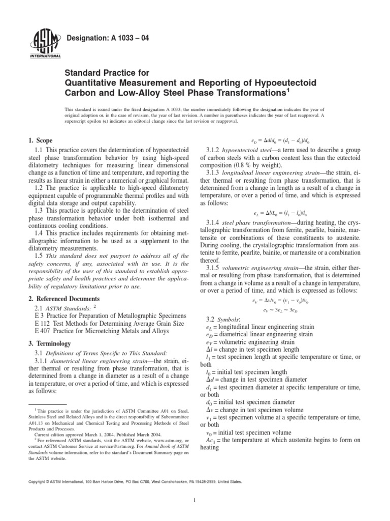 Astm A 1033-04 | PDF | Thermocouple | Thermal Analysis