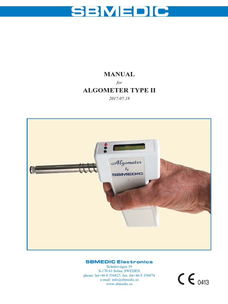 Algometer Type Ii Manual English Sbmedic 170718 | PDF | Calibration ...