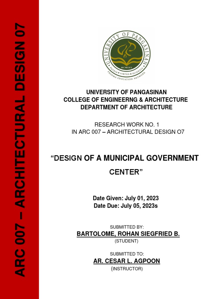 Bartolomerohan Siegfried B. Arc 007 RSW No.1 Municipal Government Center | PDF | Green Building ...