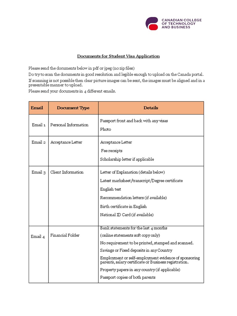 Canada-Document Student VISA Checklist | PDF
