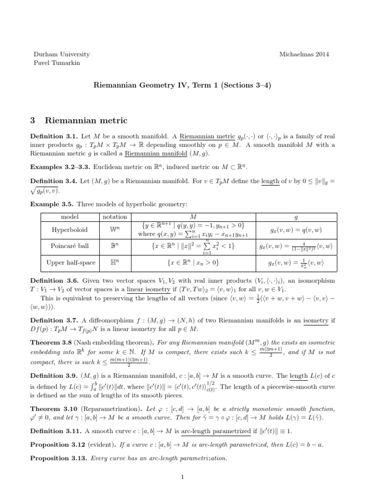 Outline Term1 3-4 | PDF | Differentiable Manifold | Theoretical Physics