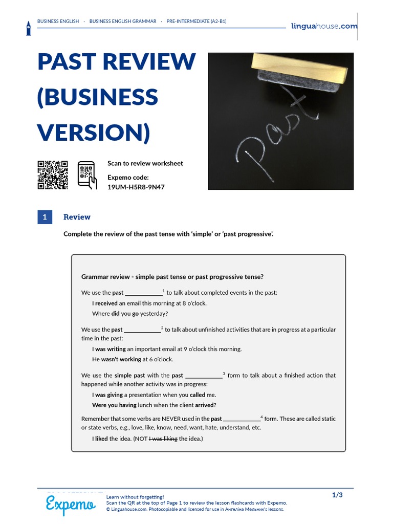 Past Review Business Version American English Student | PDF ...