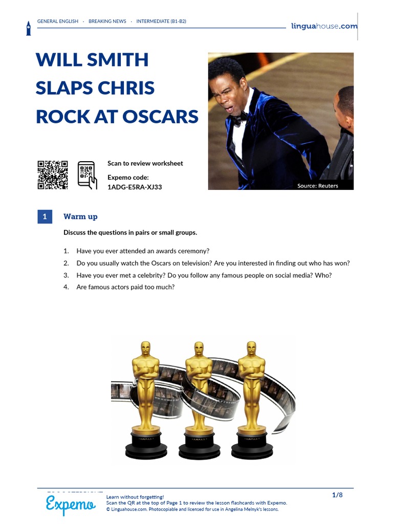 Will Smith Slaps Chris Rock at Oscars British English Student | Download Free PDF | Academy Awards