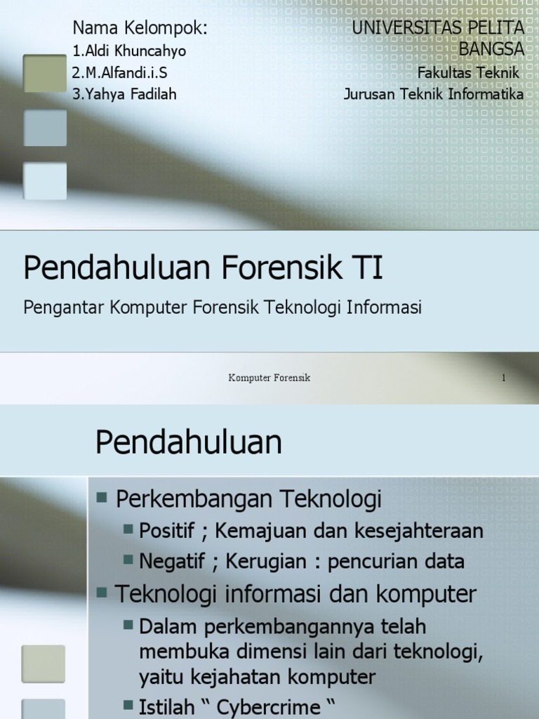 Pengenalan Forensik TI dan Cybercrime | PDF | Komputer