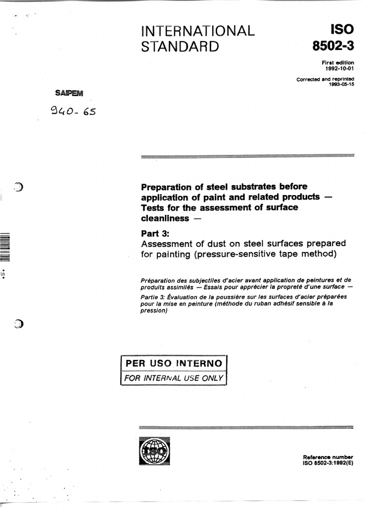 ISO 8502-3 Revision 1992 | PDF