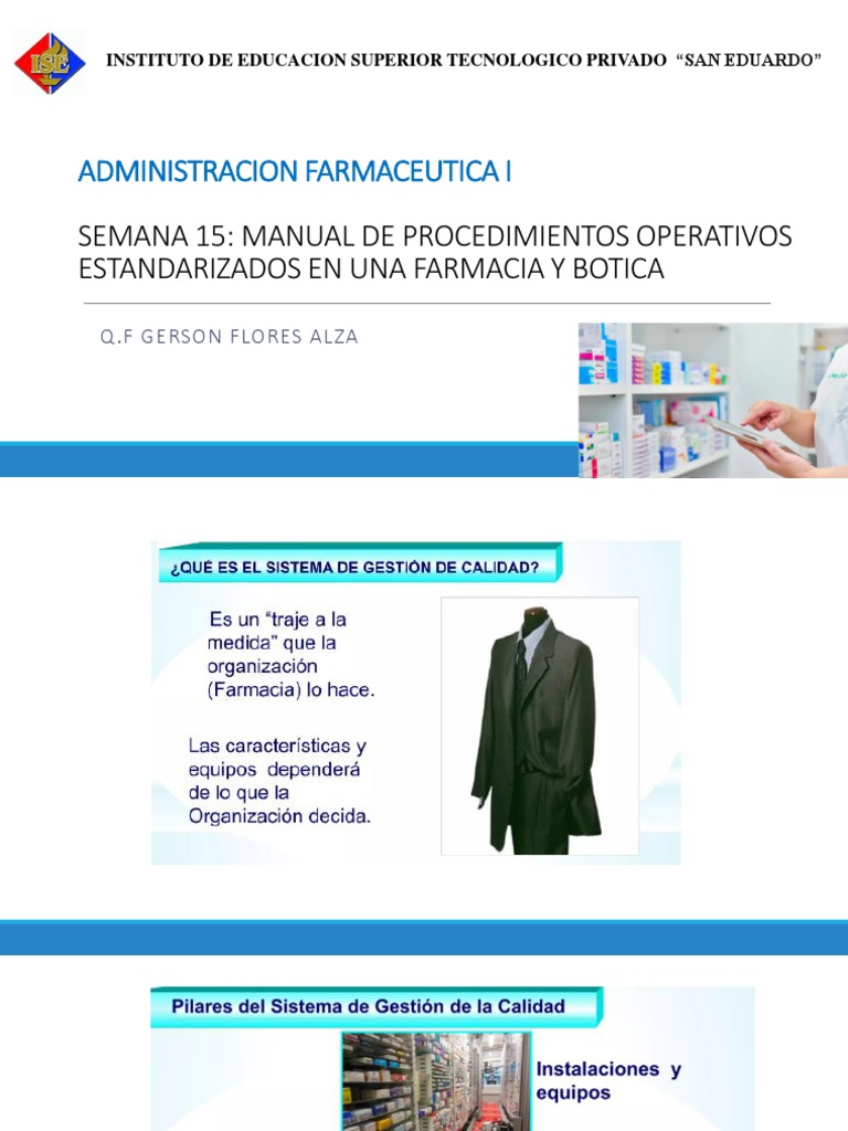 Semana 15 - Manual de Procedimientos Operativos Estandarizados en Una ...