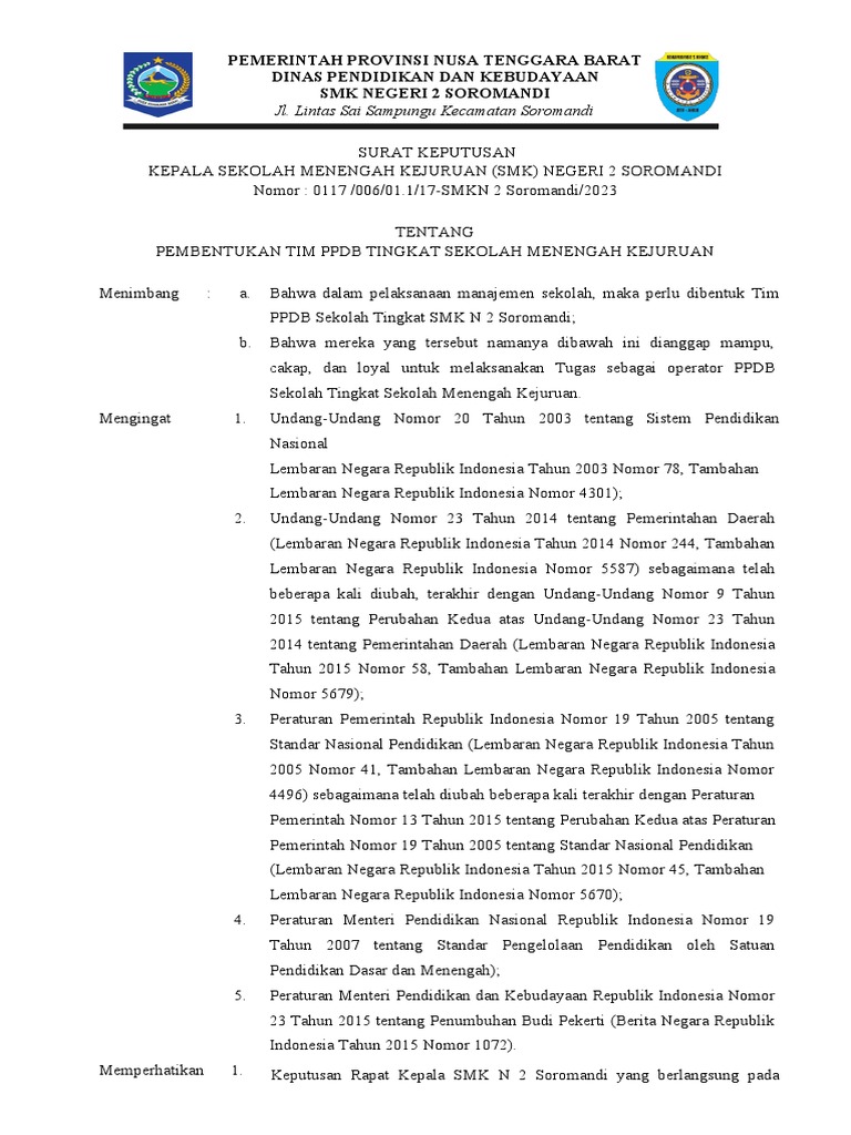 SK Operator PPDB | PDF