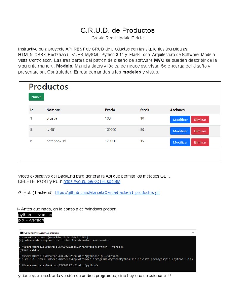 Tutorial API REST Con Python y Flask | Descargar gratis PDF | Interfaz ... Tutorial API REST Con Python y Flask | Descargar gratis PDF | Interfaz ...