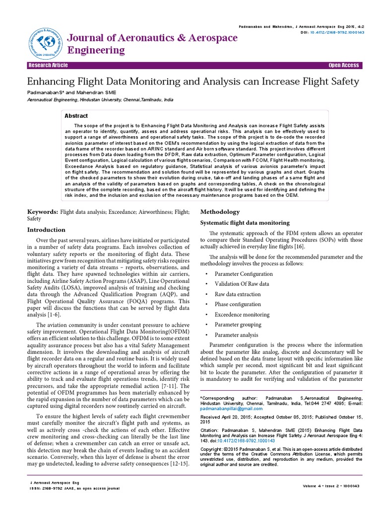 Enhancing Flight Data Monitoring and Analysis Can Increase Flight ...