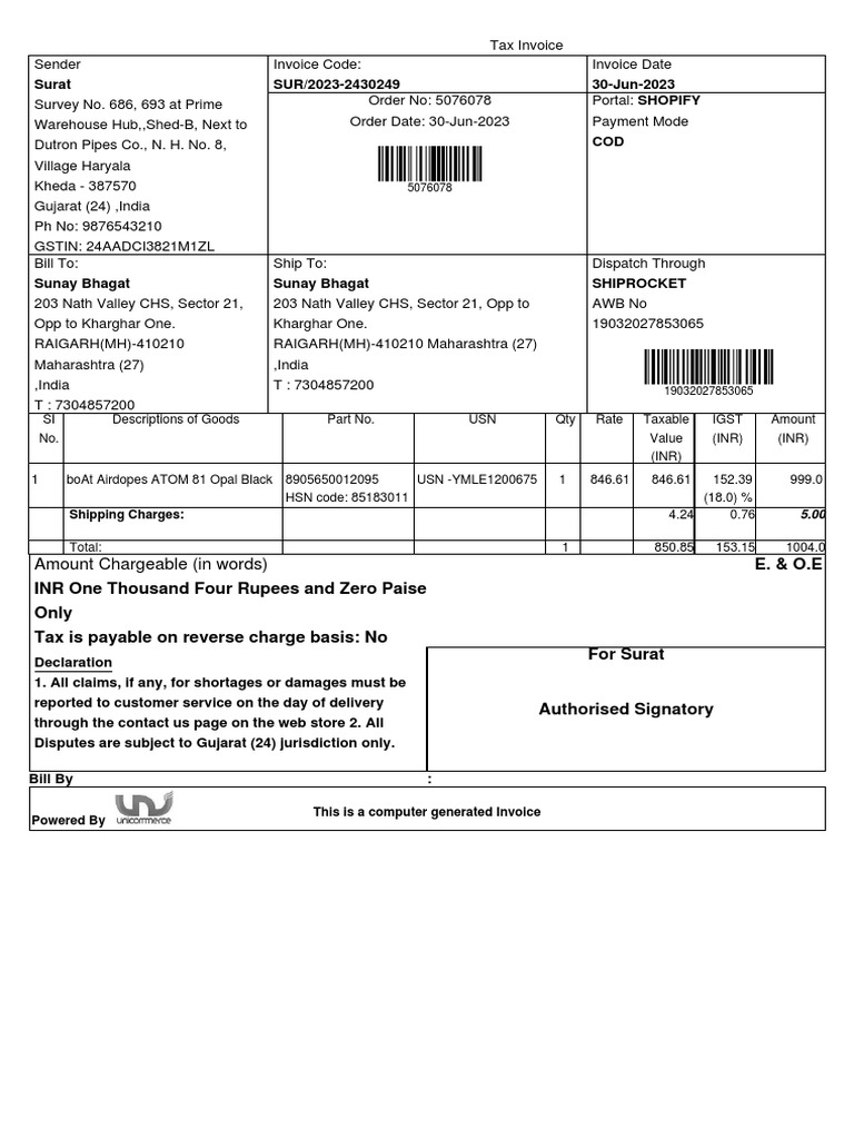 Boat Invoice | PDF | Economies | Government