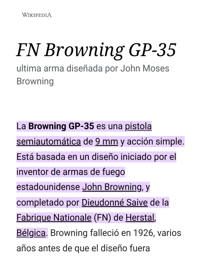 FN Browning GP-35 - Wikipedia, La Enciclopedia Libre | Descargar gratis ...