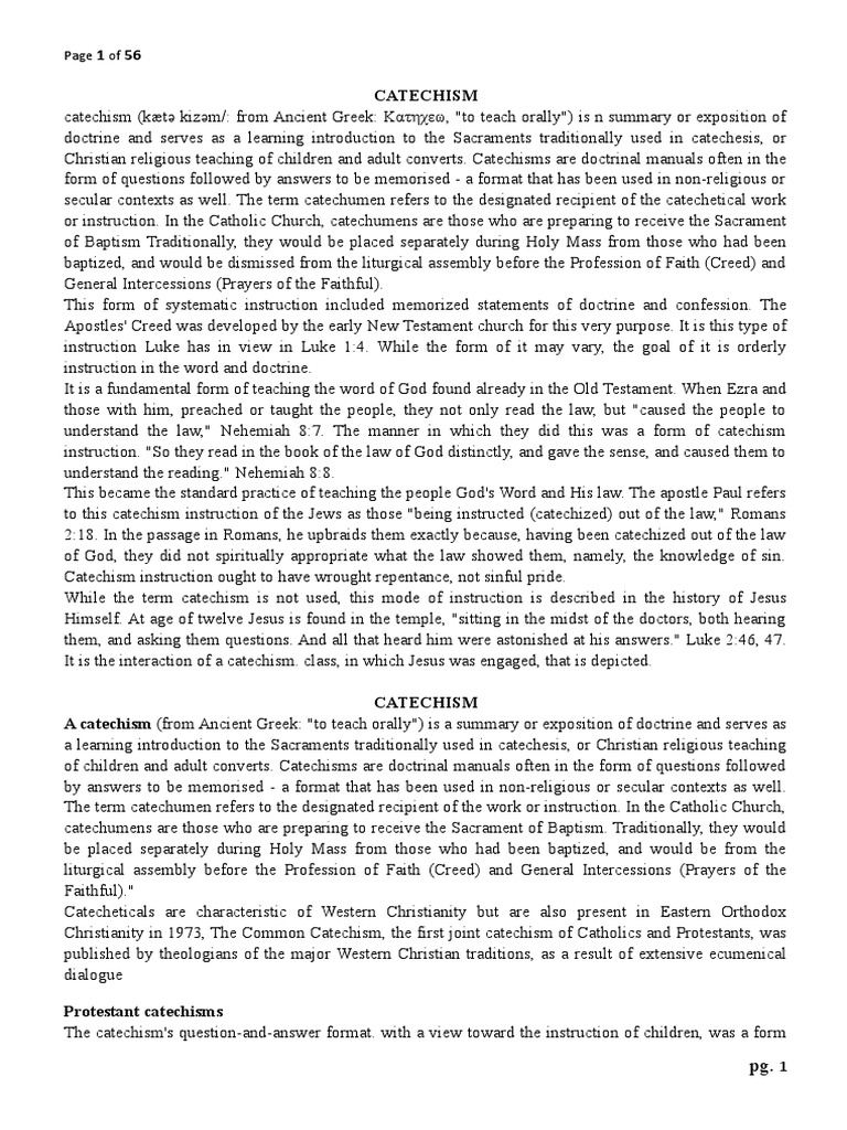 Catechism | PDF | Catechism | Soul