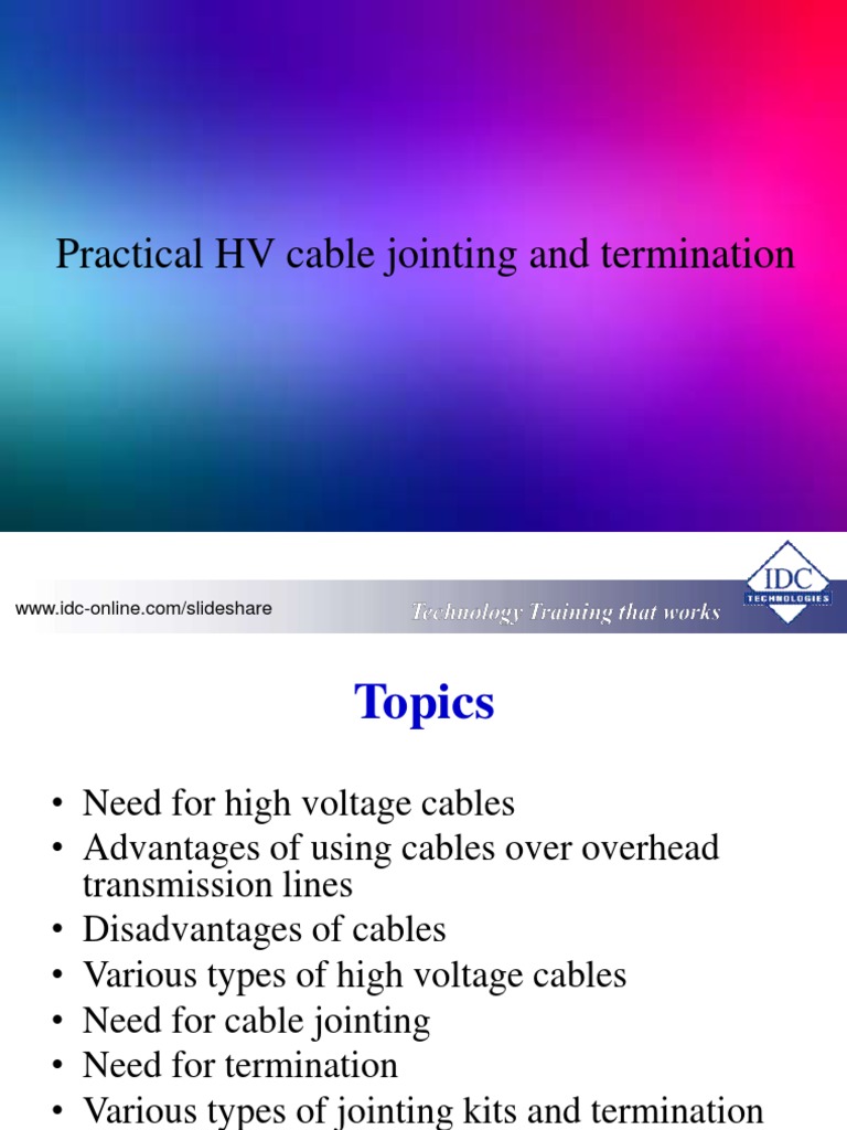 Practical HV Cable Jointing and Termination: Technology Training That ...