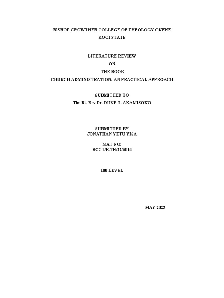 Church Administration: A Practical Guide | PDF | Jesus | Christian Mission