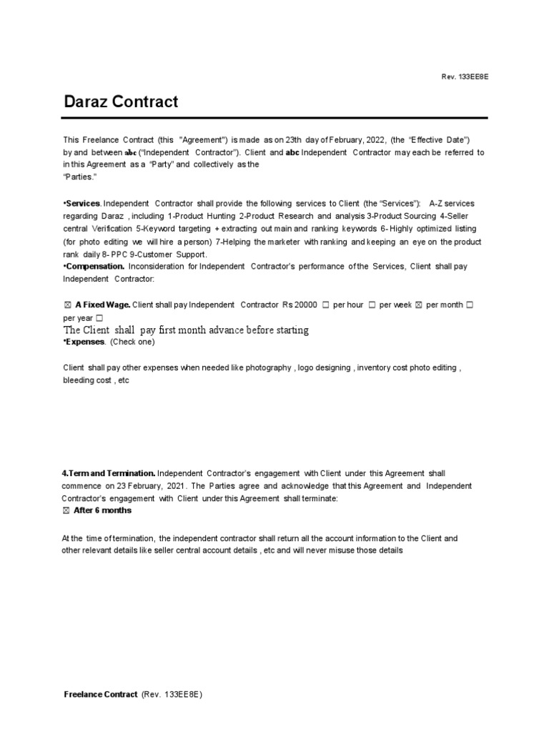 Contract Dummy | PDF