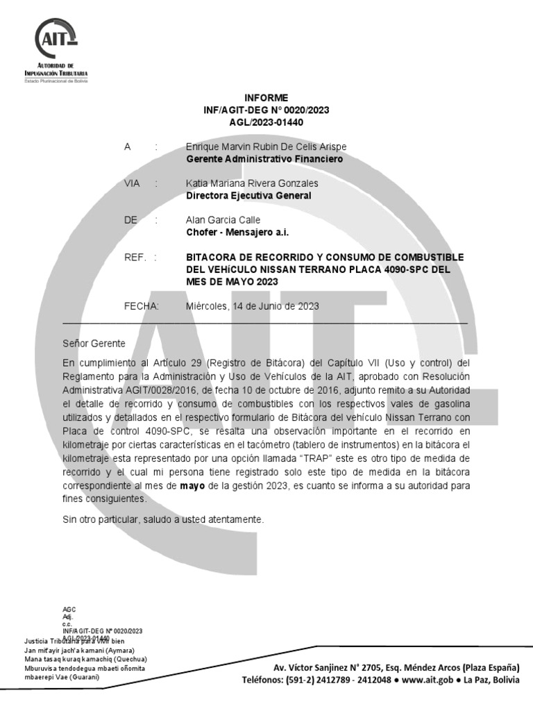 Informe de Bitacora | PDF