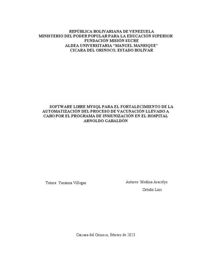 Trabajo de Aracelys | PDF | Software libre | Mi sql