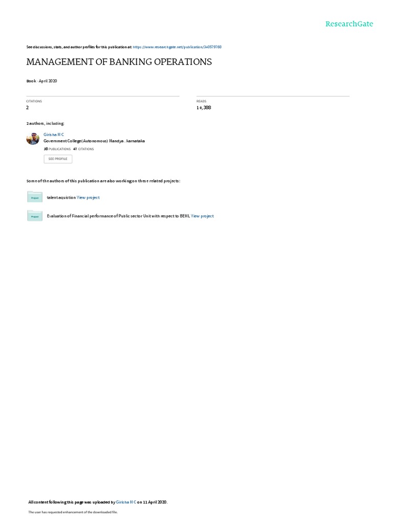 Management of Banking Operation | PDF | Banks | Debit Card