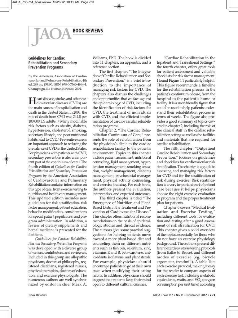 AACVPR Guidelines For Cardiac Rehabilitation and S | PDF ...