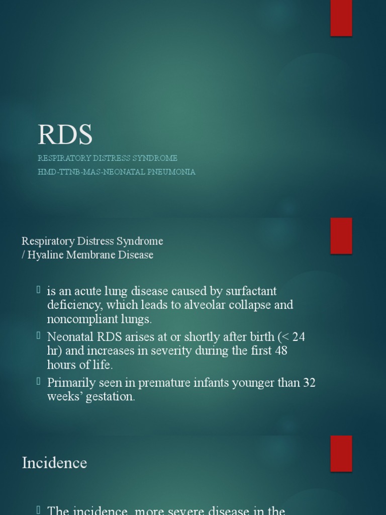 Respiratory Distress Syndrome Hmd-Ttnb-Mas-Neonatal Pneumonia | PDF ...
