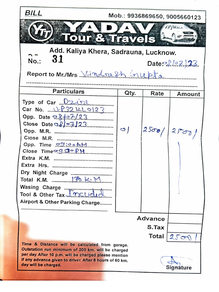 Taxi Bill 08.07.23 | PDF