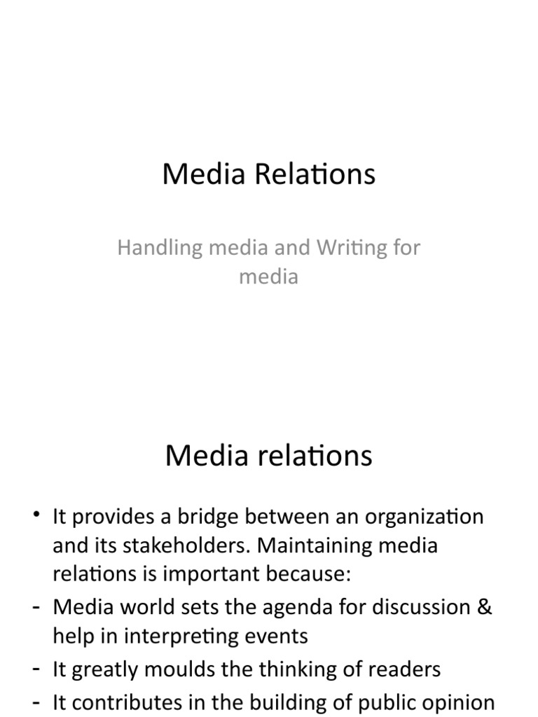 Media Relations | PDF | Press Release | News
