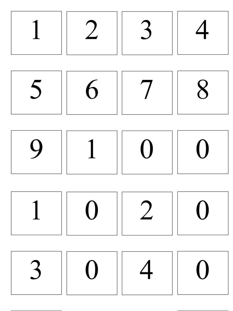 Flashcard Numbers 1 1000 | PDF