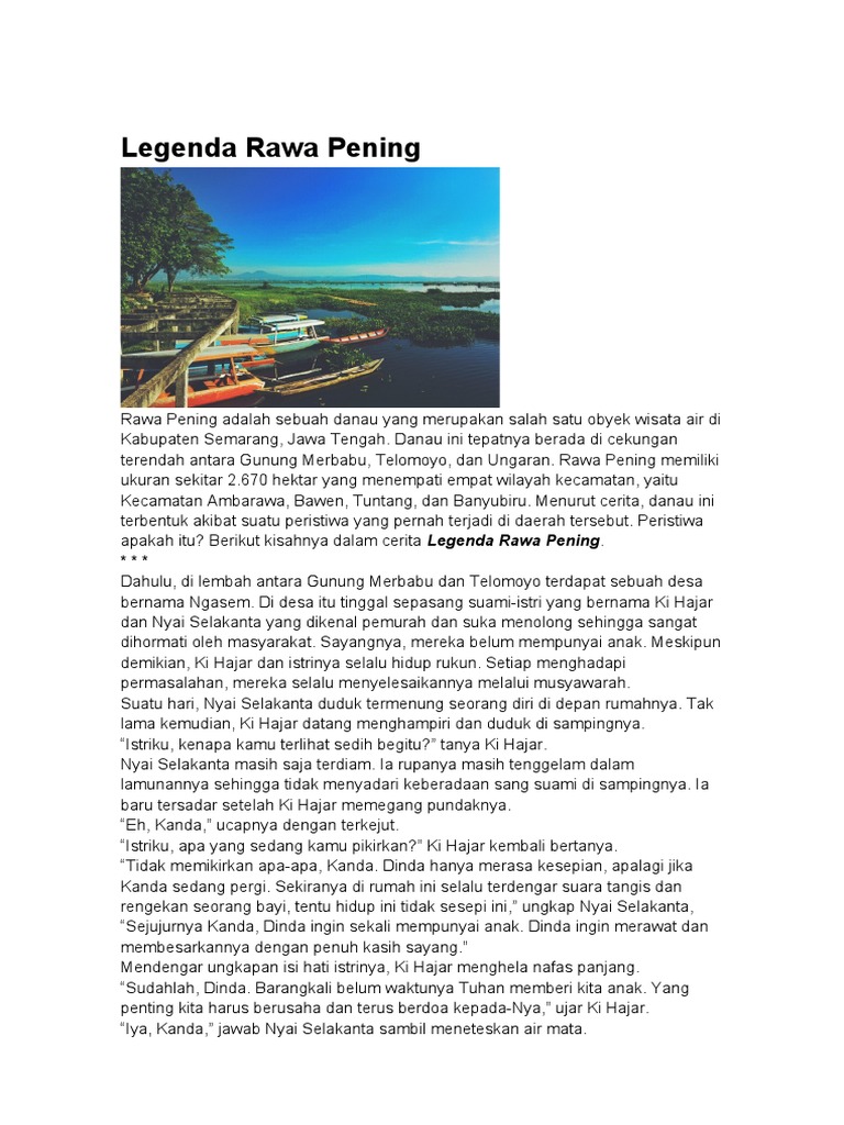Legenda Rawa Pening - Unutk SMP | PDF